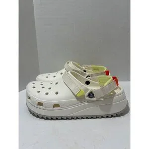 CROCS | Shoes | Crocs Classic Hiker Clog White Neon Straps Platform ...